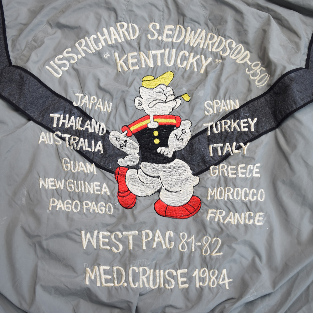 Vietnam War-Era Popeye Military Windbreaker - Gem